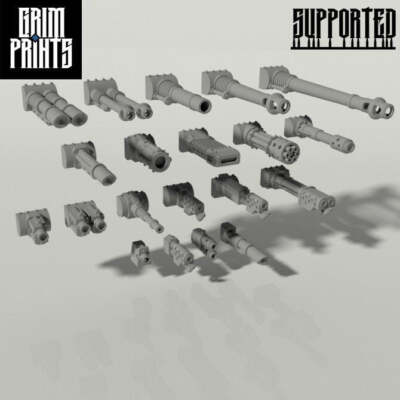 Grim Prints Vehicle weapons kit proxy for Grimdark tabletop wargaming ...