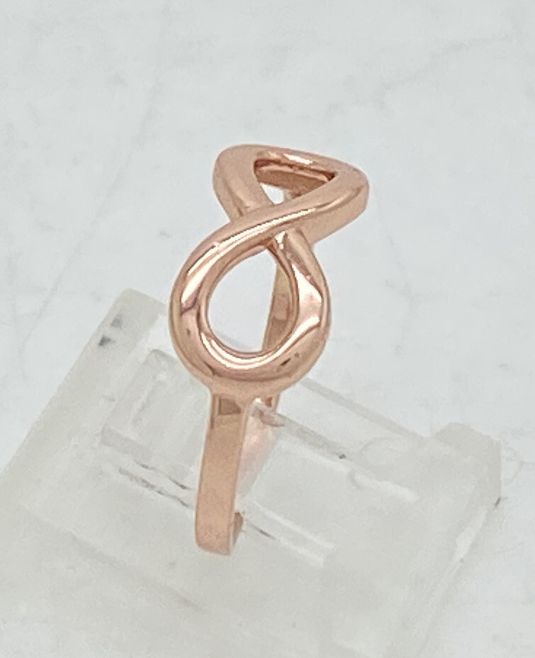 Sterling Silver ATI CN Infinity Symbol Rose Gold Tone… - Gem