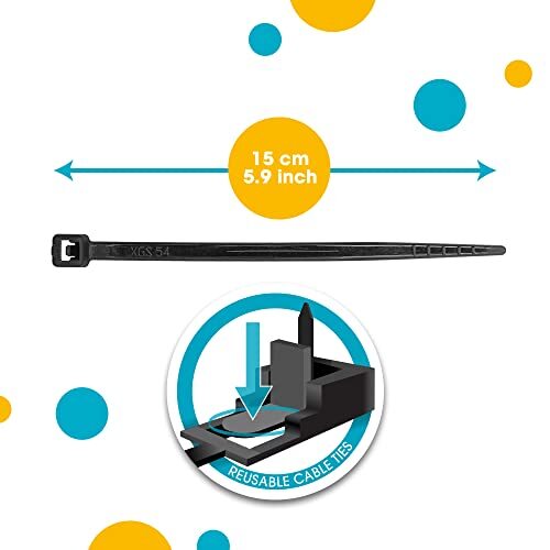 15 Pcs Magnetic Cable Zip Tie Base Wire Cable Holder with 60 Pcs Zip ...