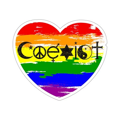 Coexist sticker logo heart weatherproof bumper vinyl decal | eBay