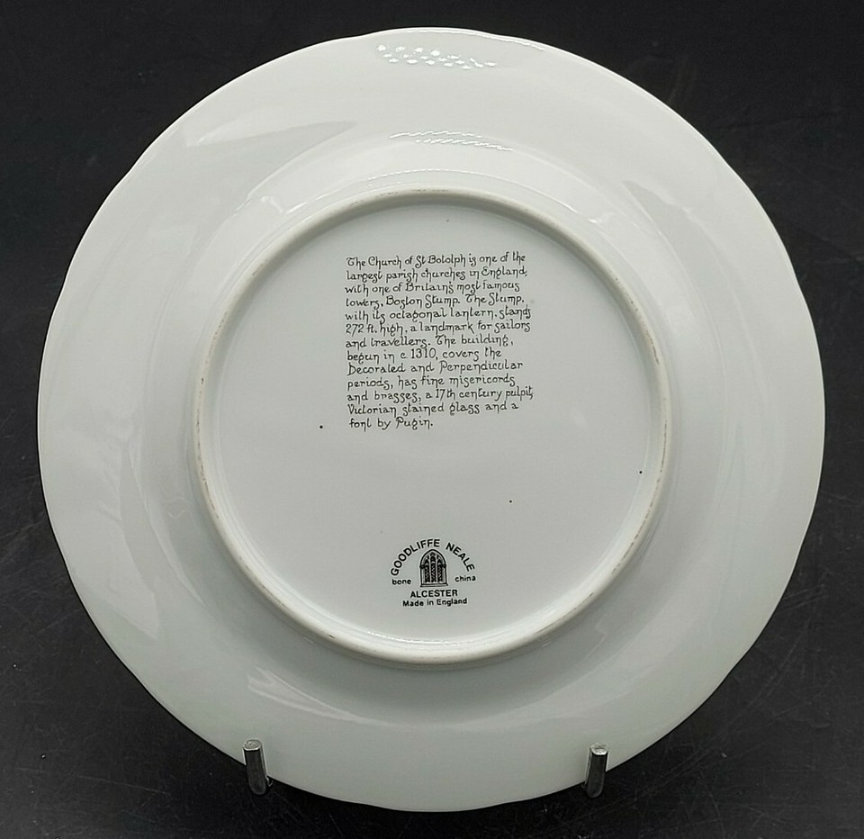 ASSIETTE ANGLAISE PORCELAINE BOSTON STUMP ST BOTOLPH ALCESTER GOODLIFFE ...