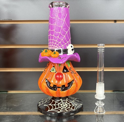 9" Spooky Pumpkin Collection Bong Scary Halloween Hookah CUTE 3D Pipe ...