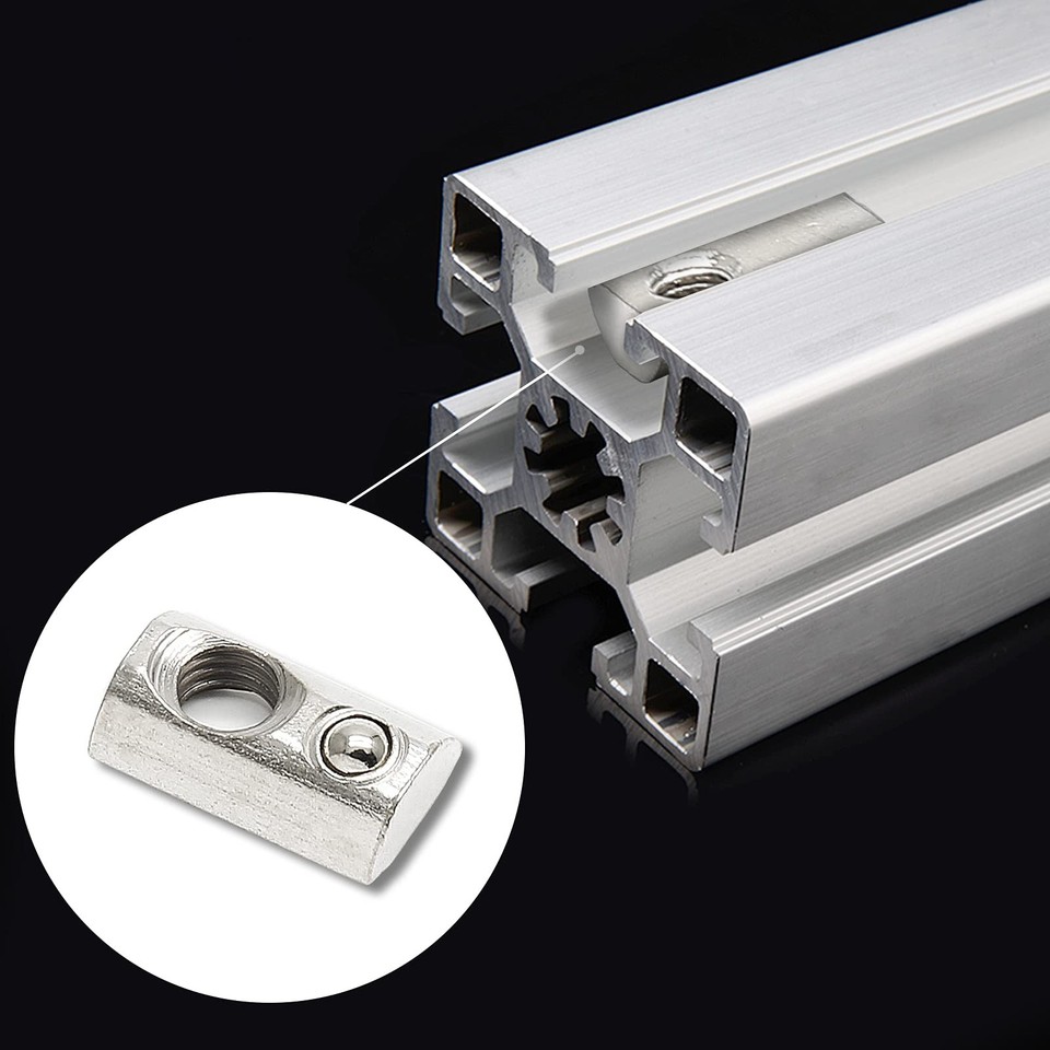 100 Pcs 2020 Series M5 Half Round Roll in Spring T Nuts Roll in Spring ...