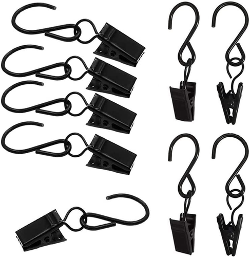 22Pack Heavy Duty Stainless Steel Metal Clips with Hooks Curtain Clip ...
