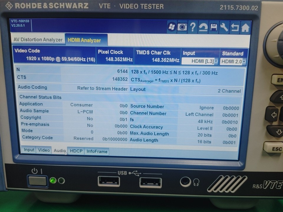 R&S VTE(2115.7300.02) Video Analyzer Win 7 opt VT-B2361/ VT-K2110/ VT ...
