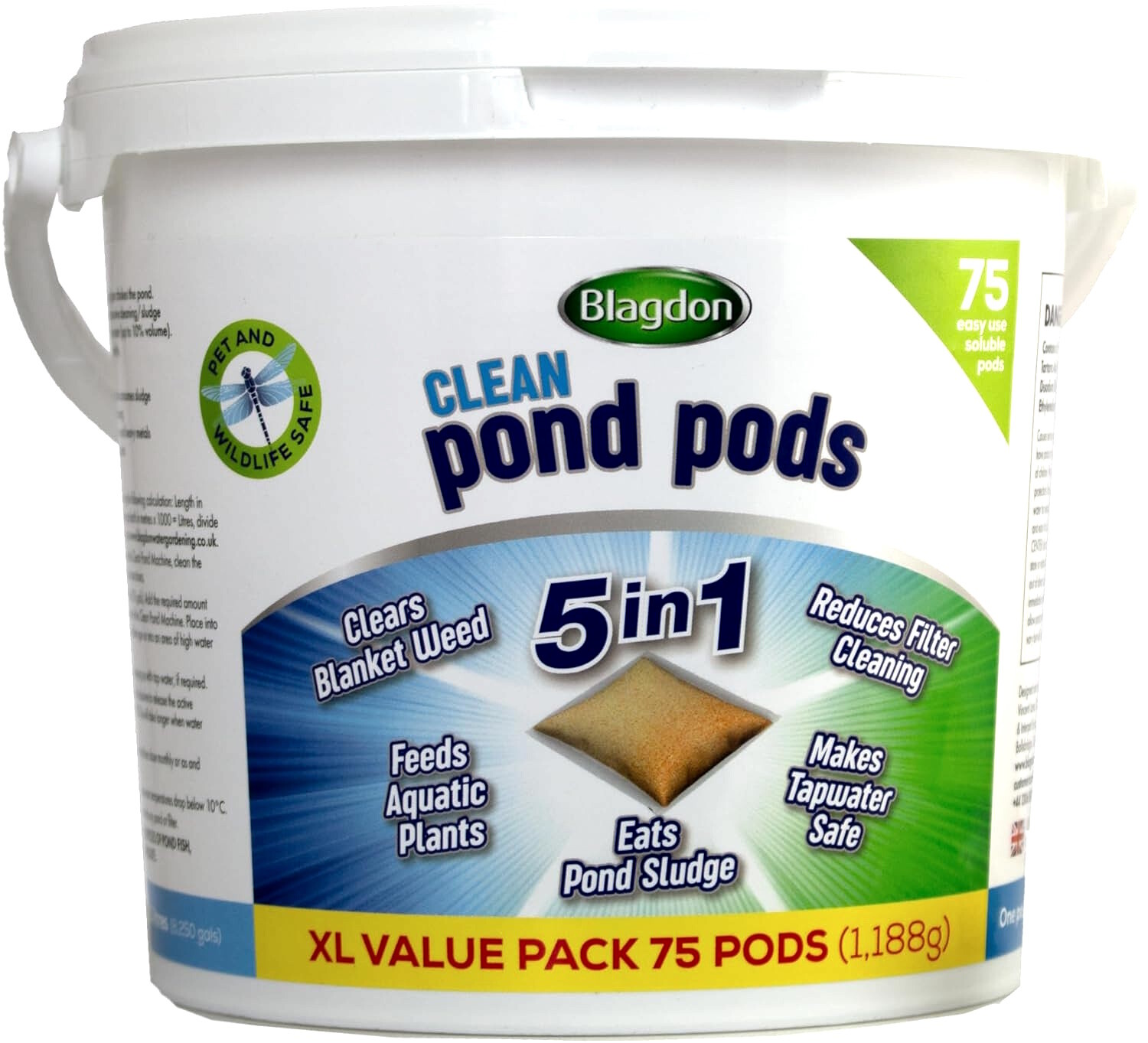 BLAGDON CLEAN POND PODS 5 IN 1 EASY USE POND TREATMENT KOI SLUDGE ...