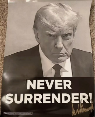 President Donald Trump Never Surrender Printed Signature Poster 18"x24 ...