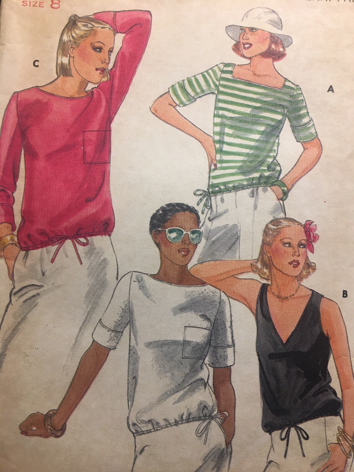 Vintage Butterick 1977 T-shirt Top Sewing Pattern 3 T-shirts- #5500 ...