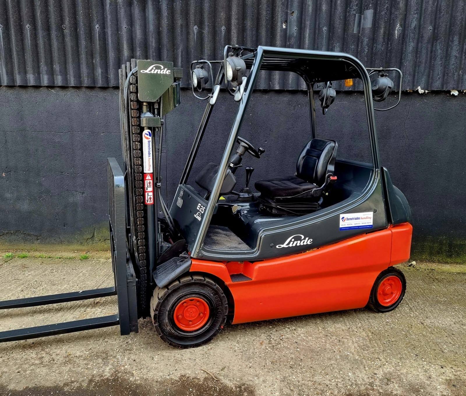 Linde E25 Electric Counterbalance Forklift Truck- Full Free Lift Triple ...