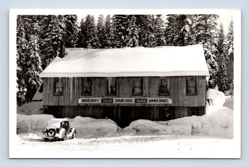 Skyline Lodge Hwy 40 Roadside Coke Sign RPPC Sierra Nevadas Photo Coca ...