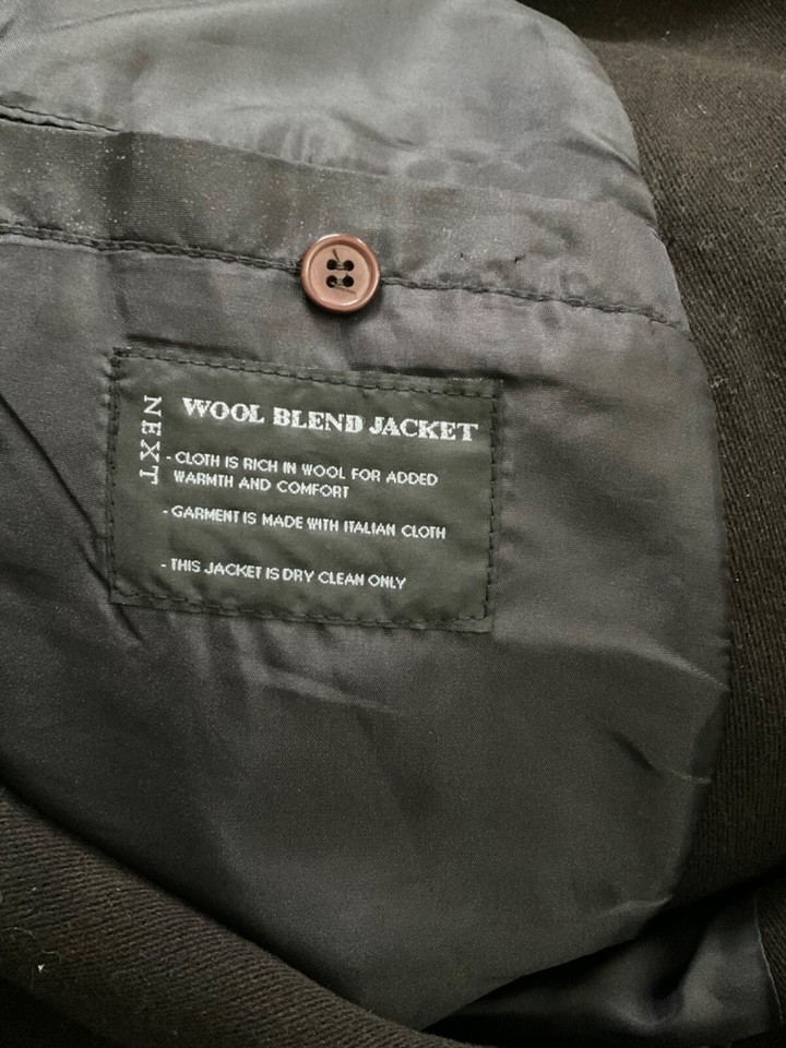 MENS COAT BROWN WOOL OVERCOAT CROMBIE BY NEXT VGC WORN ON FILM INC UK ...