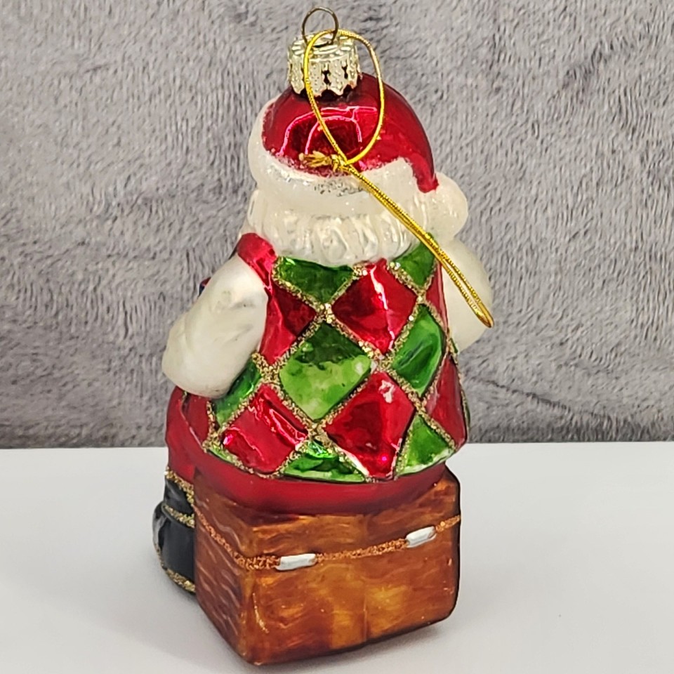 Toy Maker Santa mouth blown hand panted glass Christmas ornament 4-5 ...