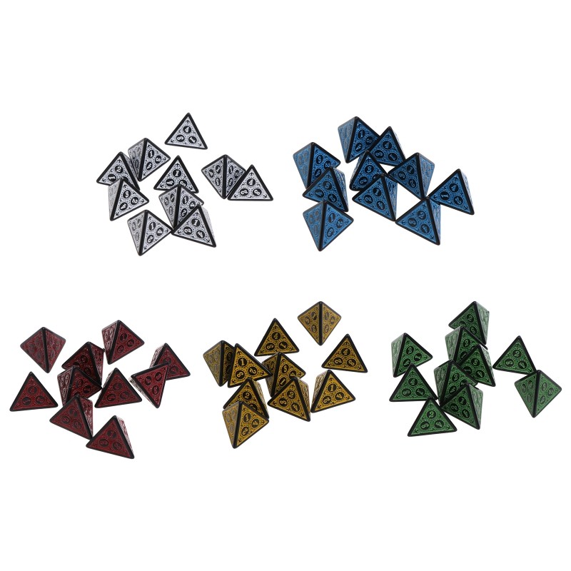 10 Pcs 4-Sided Single-Color Polyhedral Acrylic Single Color Pattern ...