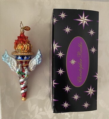 Christopher Radko VALIANT AND BRAVE Torch Dove Patriotic 9/11 Ornament ...