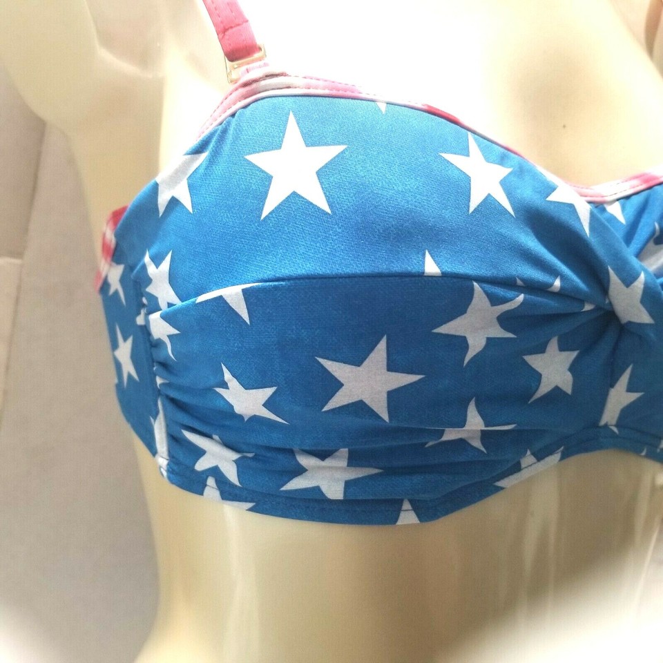 Sunsets Icon Twist Swim Suit Born Free /4th Of July Top Size 40E/38F ...