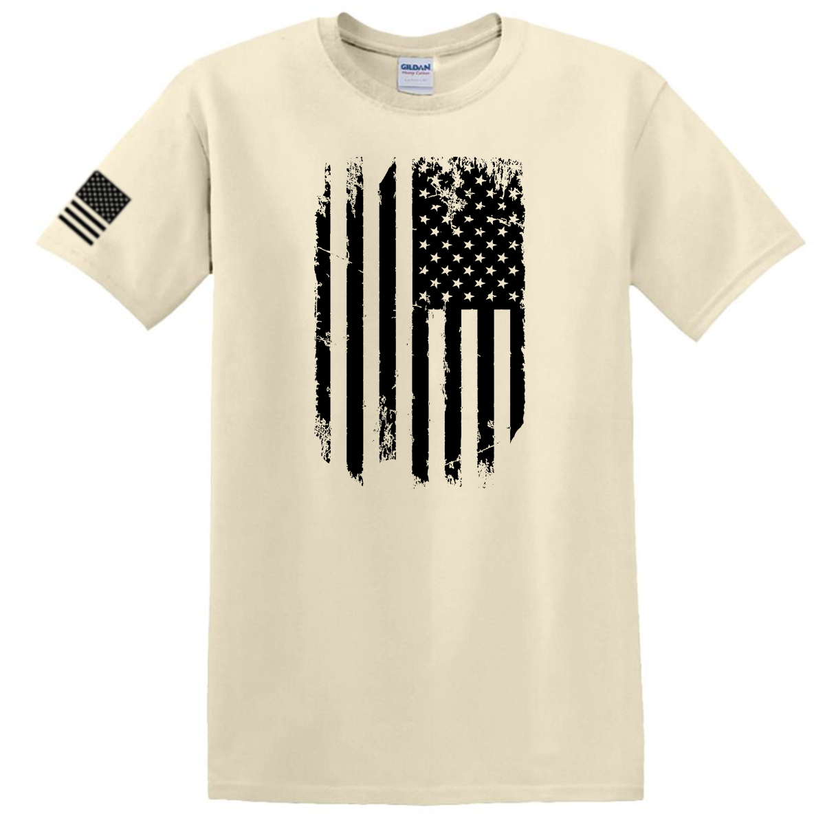 Men's Distressed USA Flag T Shirt American Patriotic 100% Cotton Tee ...