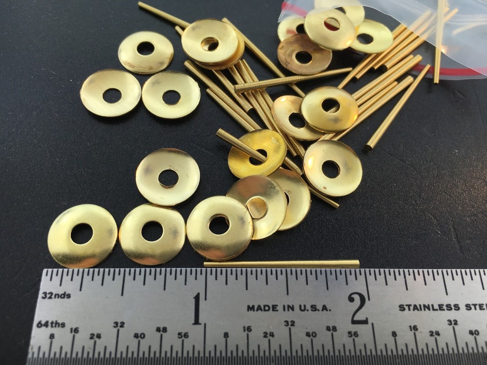 Round Brass Hand Washers and Pins for Antique Clocks set of 25 each | eBay