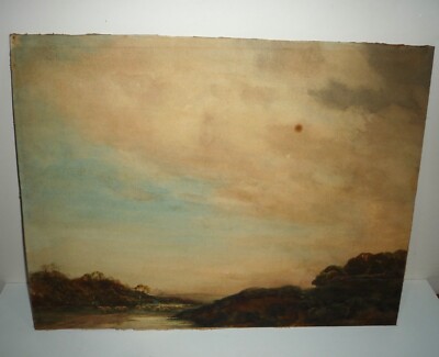 ANTIQUE 1800s WATERCOLOUR ON BOARD TITLED AFTER RAIN BY WALTER ...
