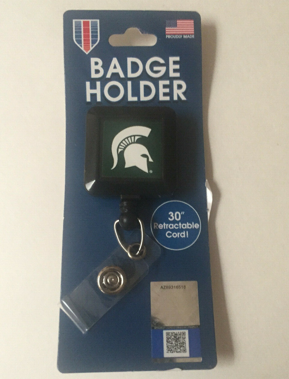 NCAA Michigan State University MSU Spartans RETRACTABLE ID BADGE HOLDER ...