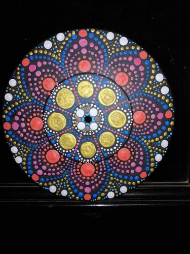 Hand made Mandala acrylic painting dotting art wall art on 7” used ...