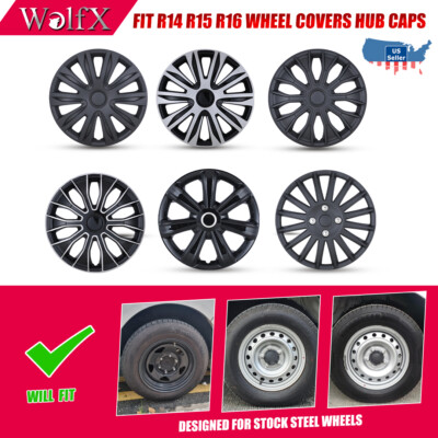 14" 15" 16" for Set of 4 Wheel Covers Snap On Full Hub Caps Tire ...