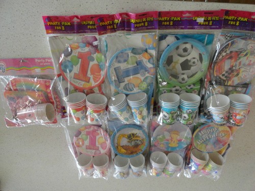 Party packs for 8 people includes cups/plates/napkins | eBay Australia