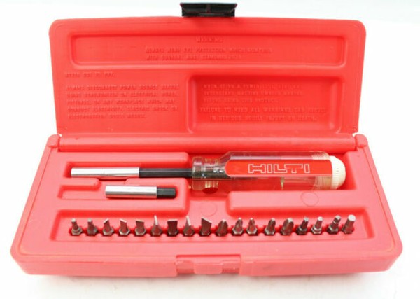 Vintage Hilti 18 Piece Screwdriver Kit Hand Tool Set 000842294 for sale ...