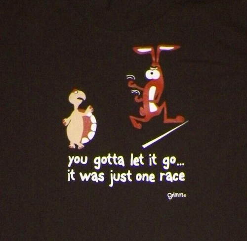 Vtg 90s Tortoise and the Hare T Shirt Grimm Brown Large Turtle Rabbit ...