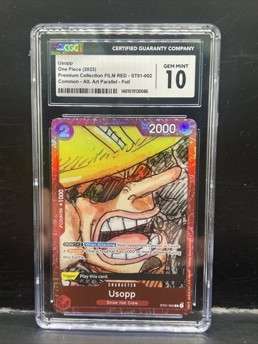 CGC 10 USOPP ST01-002 FOIL ALT ART ONE PIECE 2023 PREMIUM COLLECTION FILM RED | eBay