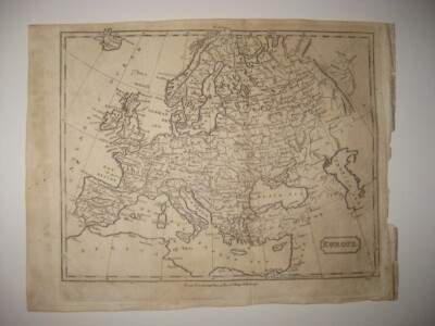 ANTIQUE 1810 EUROPE COPPERPLATE ARROWSMITH MAP ITALY GERMANY RUSSIA ...