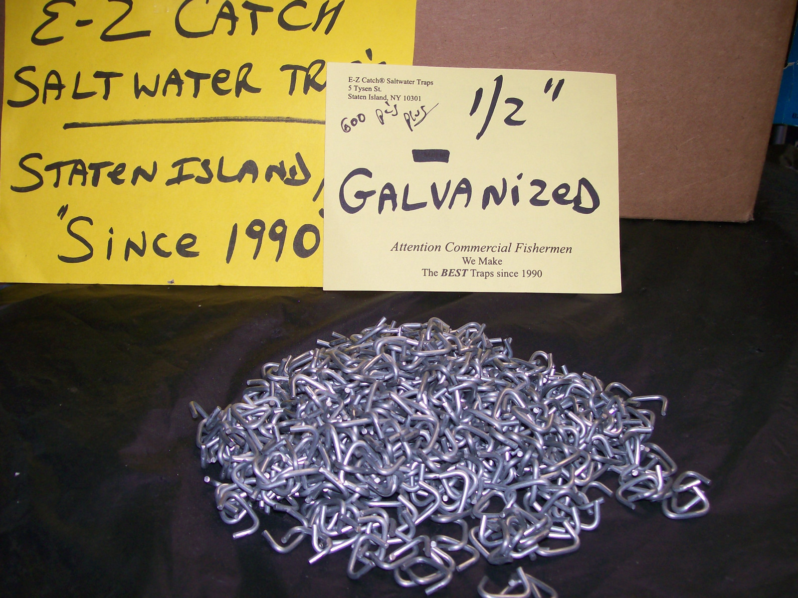 Galvanized Steel Hog Rings Bulk 600 Approx Pieces for Crab Pots & Traps ...