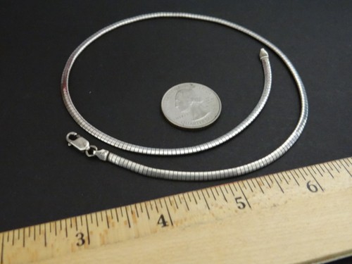 Vintage Sterling Silver 925 Italy Omega Chain Necklace 16" L 3mm | eBay