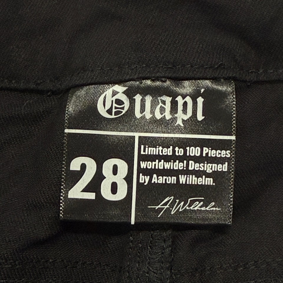 Guapi Black Jeans Stacked Denim 28 Zippers Limited Edition Pockets Aaron Wilhelm | eBay