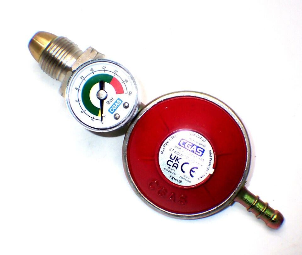CGAS LPG 37 mbar Propane Gas Regulator With Gauge For Calor Gas ...