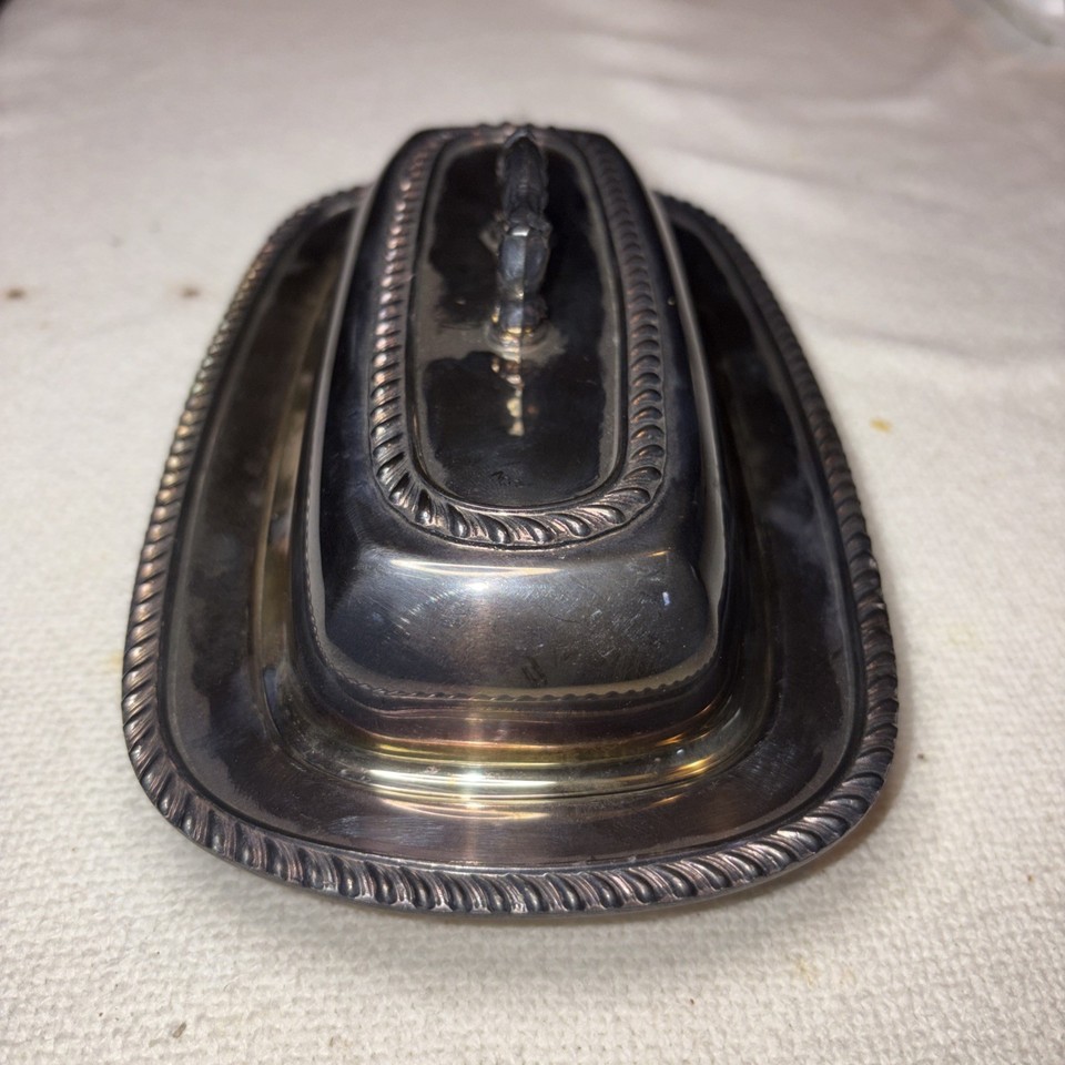 Vintage Silver Plated Small Butter Dish With Lid & glass insert English ...