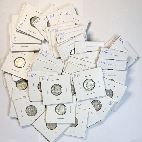 MIXED DATES SILVER DIME LOT! TOTAL 43 SILVER COINS! GREAT SILVER FIND ...