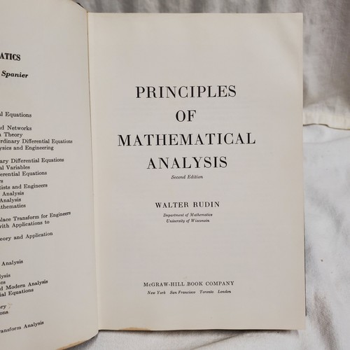 Principles of Mathematical Analysis, Second Edition, Walter Rudin | eBay