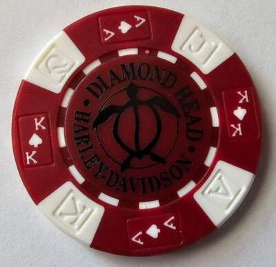 DIAMOND HEAD HARLEY-DAVIDSON Honolulu HI Dk Red/White AKQJ Sig Poker ...