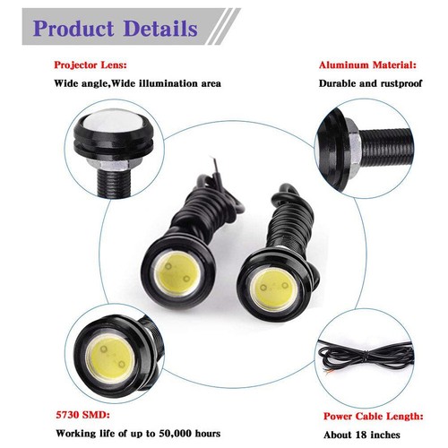New 4Pcs 18mm Eagle Eye LED Light Bulbs Daytime Running Lights Car ...