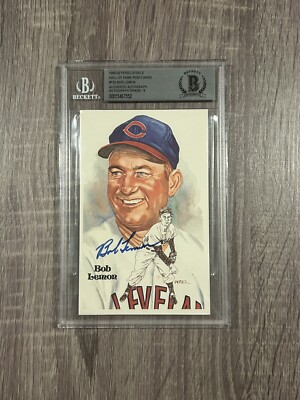 Bob Lemon Autographed Perez Steel HOF Postcard Beckett BGS Autograph ...
