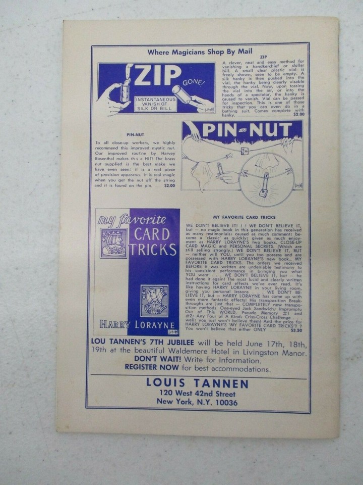 MUM MAGAZINE FEBRUARY 1966 HARRY RISER MAGIC UNITY MIGHT MAGICIAN ...