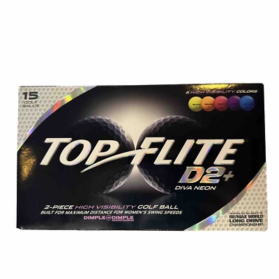 Top Flite D2+ Diva Neon Women's Golf Balls - 15 Balls - Multiple Colors ...