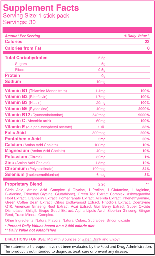 BHIP PINK Natural Energy Drink for Women | Mood, Focus, Hormonal ...