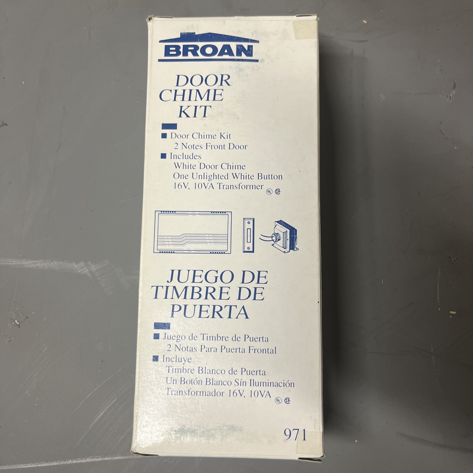 Broan White Doorbell Door Chime Kit Model 971 Unlighted White Button 2 ...