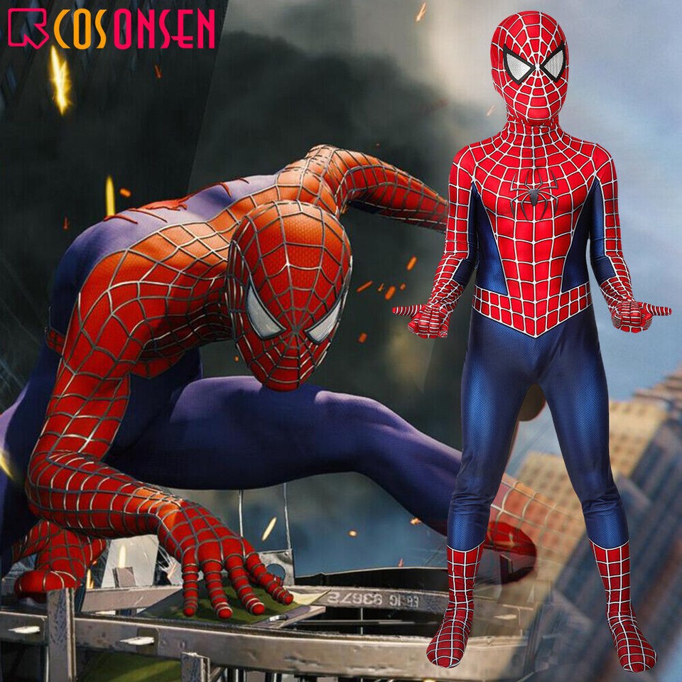 Classics Toby Spiderman Jumpsuit Kids Zentai Cosplay Costume 3D Suits ...