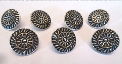 7 VINTAGE GES V W GESCH MATCHING GARMENT BUTTONS - 5/8" - METAL | eBay.de