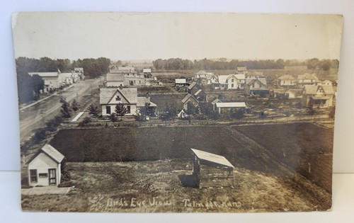RPPC Talmage Kansas Bird's Eye View Business Homes Wagons Dirt Roads ...