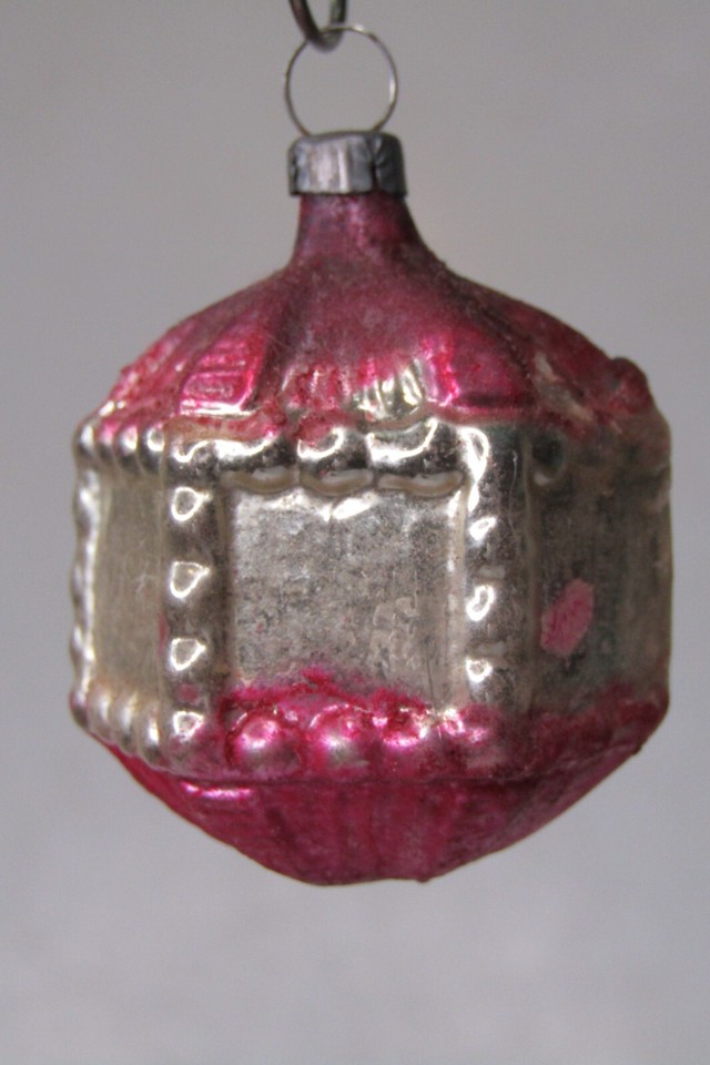 Vintage Glass DIAMOND Octagon Bumpy Sml Feather Tree Christmas Ornament ...