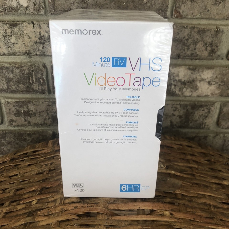Memorex VHS Video Tapes Pack of 5 Blank T-120 120 Min RV VCR NEW ...