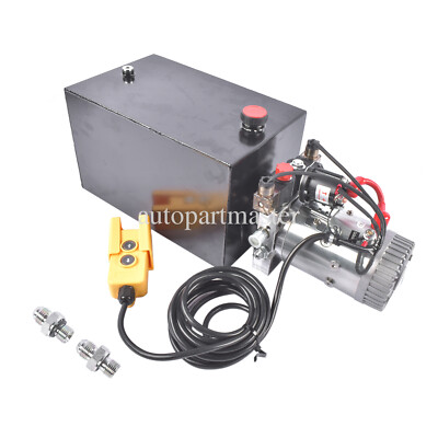 15 Quart Double Acting Hydraulic Pump 12V Dump Trailer Remote Control ...